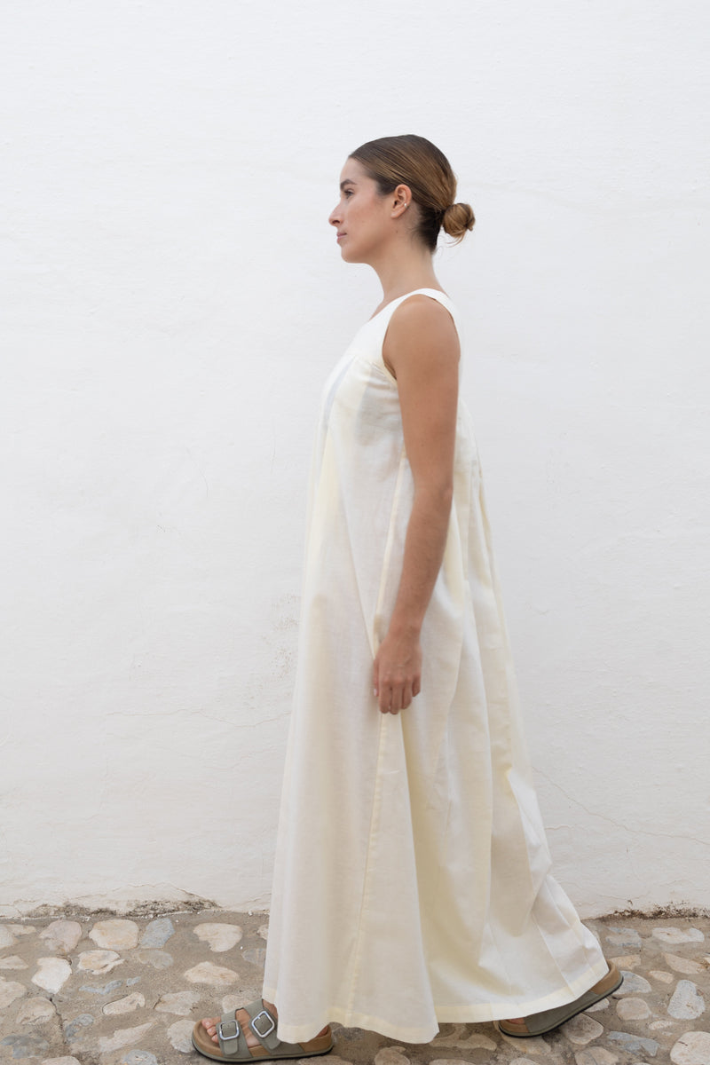 Vestido tablas Isabella Beige – Distailor